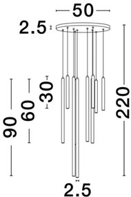 LED lustr Trimle 50 zlatá