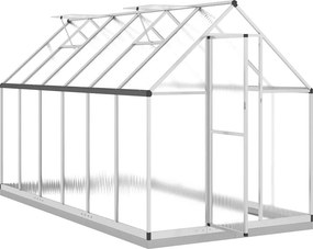 Skleník s podkladovým rámem stříbrný 334 x 169 x 202 cm hliník 3266329