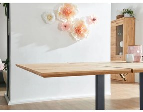 Rozkládací jídelní stůl masiv divoký dub a kov Sonata 180/230x90