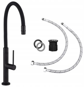 Gamma Flex Slim, vysoká kuchyňská baterie s elastickým ramenem h-480 mm, černá, GMA-BFXSL-BK