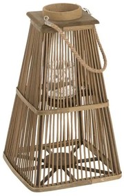 Bambusová lucerna v přírodním provedení Hanna - 19*19*54 cm