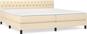 Box spring postel s matrací krémová 200x200 cm textil 3140326