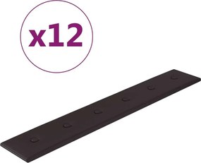 vidaXL Nástěnné panely 12 ks 90 x 15 cm umělá kůže 1,62 m² [343995] Barva: krémová