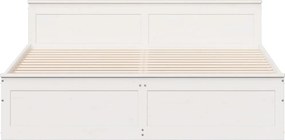 Postel bez matrace s čelem bílá 180 x 200 cm masivní borovice 3308757