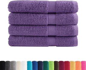 Premium ručníky SOLUND 4 ks fialové 80 x 200 cm 600 g/m² 137363