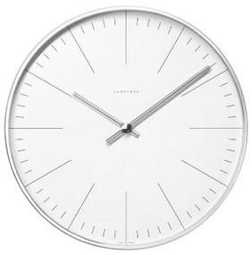 KLEIN & MORE Designové nástěnné hodiny White wall clock with lines Max Bill