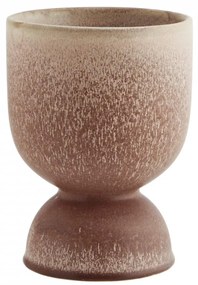 MADAM STOLTZ Keramický květináč Brown Powder Round, béžová barva, hnědá barva, keramika