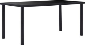 vidaXL Jídelní stůl černý 160 x 80 x 75 cm tvrzené sklo [281854]