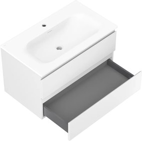 Mexen Orio, koupelnová skříňka 80 cm s umyvadlem Vela, 2 zásuvky, bílá matná, 91A10-08047-2-BFF01-W23M01