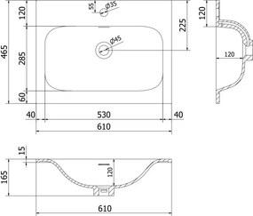 Mexen Rivel, koupelnová skříňka 60 cm s umyvadlem Vela, 1 zásuvka, drážkovaná, šedá matná/bílá, 91A20-06023-1-BF62-W23M01
