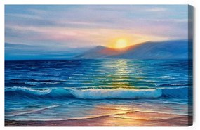 Obraz Malovaný Západ Slunce Nad Mořem Nedostatek Nedostatek Přírodní plátno 90x60