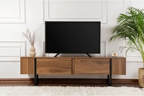 TV stolek v dekoru ořechu v tmavě přírodní barvě 180x50x29,5 cm Serenity – Kalune Design