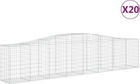Klenuté gabionové koše 20ks 400x50x80/100 cm pozinkované železo 3145953