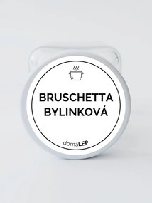 Samolepka na kořenky BRUSCHETTA BYLINKOVÁ bílá 5 cm tučné písmo