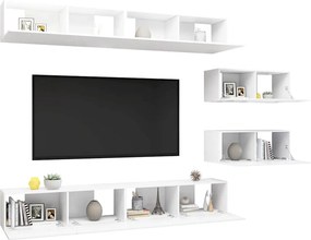 6dílný set TV skříněk bílý kompozitní dřevo 3078728