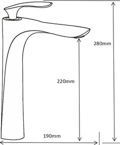 Mexen Lily - VYSOKÁ BATERIE UMYVADLOVÁ, Chromová, 73610-00