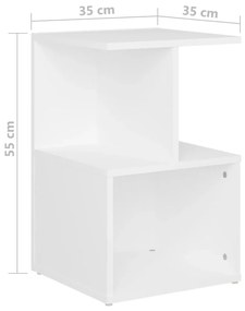 Noční stolky 2 ks bílé 35 x 35 x 55 cm dřevotříska - Default Title