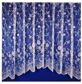 BytoTex Hotová oblouková záclona Motýli modrý 280x120 cm