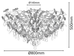 Křišťálový přisazený lustr 12xG9/40W/230V chrom