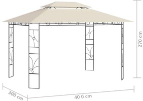 vidaXL Marketos Altán 4 x 3 x 2,7 m krémový 160 g/m²