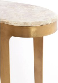 Konzolový stolek s mramorovou deskou v bronzové barvě/taupe 40x110 cm Giulio – Light &amp; Living
