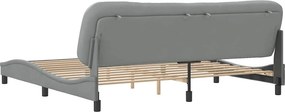 Rám postele bez matrace Hvar světle šedý 200 x 200 cm textil 3207793