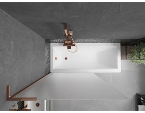 Mexen Next L, 1-křídlová vanová zástěna 100 x 150 cm, 6mm sklo námraza, růžové zlato profil, 895-100-000-03-30-60
