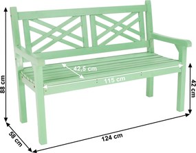 Dřevěná zahradní lavička, neo mint, 124 cm, FABLA