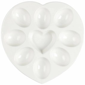 Florina Porcelánový talíř na vajíčka Heart, 20 x 20 cm