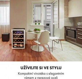Klarstein Vinamour 48 Uno, vinotéka, 128 l/48 lahví, 3 police, 4-18 °C, nerezová ocel