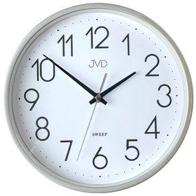 JVD Nástěnné tiché netikající stříbrné hodiny JVD HX2487.2