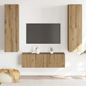 Nástěnné TV skříňky 3 ks dub artisan kompozitní 3328966