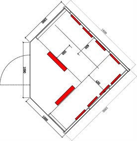 BPS-koupelny Infrasauna Relax  180x180, 5-6 osob