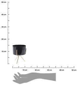 Květináč na stojanu POTEO 16,5 cm černý