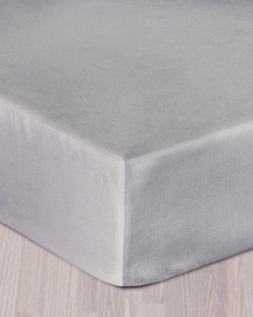 Saténové napínací prostěradlo světle šedé 140 × 200 cm