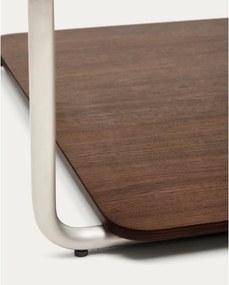 Tmavě hnědý konferenční stolek se skleněnou deskou 60x140 cm Tarsel – Kave Home