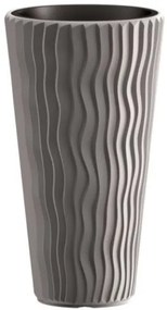Plastový květináč SANDY SLIM ø 29,7 cm šedý kámen