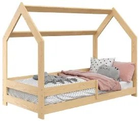 Eoshop Dětská postel Domek 80x160 cm D5 + rošt a matrace ZDARMA - borovice