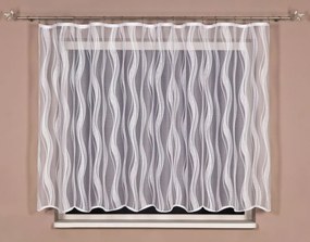 Olzatex žakárová záclona PARADISA 3904 vlnka, s bordurou, bílá, výška 230cm (v metráži)