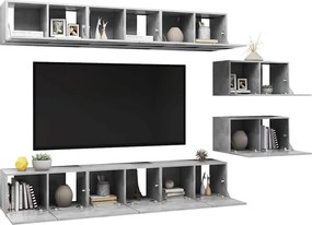 TV skříňky 8 ks betonově šedé kompozitní dřevo 3079147