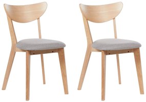 Sada 2 jídelních židlí světlé dřevo/šedé ERIE Beliani