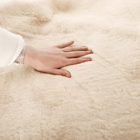 Kožešinová deka, béžová, 150x180, RABITA NEW TYP 2