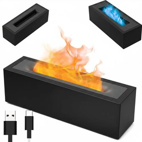 Verk Group Ultrazvukový zvlhčovač vzduchu s led a usb, plamen, aromaterapie, diffuzér
