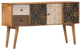 Příborník s potiskem 130 x 30 x 70 cm masivní mangovník 247917