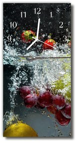 Skleněné hodiny vertikální Kuchyně barevné ovoce