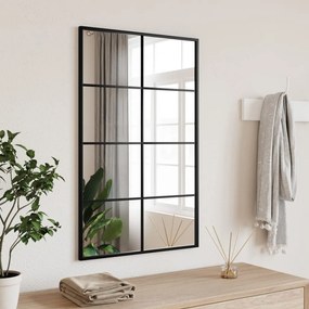 Nástěnné zrcadlo černé 50 x 80 cm obdélník železo - Default Title