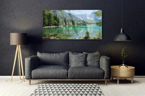 akrylový obraz Hory Jezero Les Příroda 120x60 cm