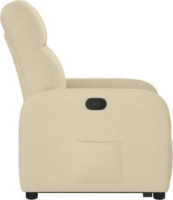 Zvedací polohovací křeslo krémové textil 3302980