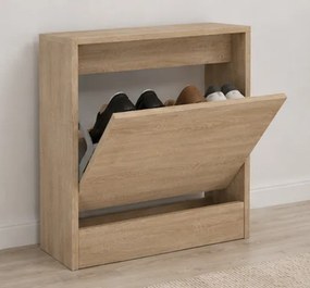 botník, výklopná dvířka, dřevo kompozitní, 55x59x22 cm, dub sonoma, Dekorino BB20260034