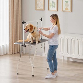 Stůl na úpravu srsti zvířat fudajo – 91 × 61 × 76 cm (51718)
